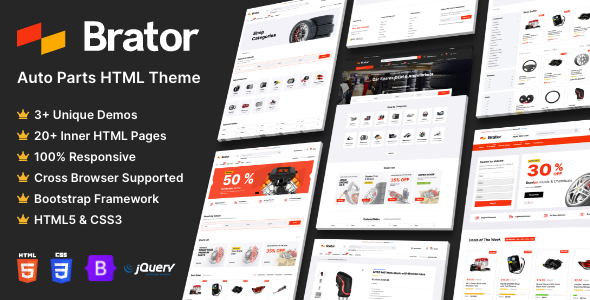 Brator - Auto Parts HTML Template by SmartDataSoft | ThemeForest